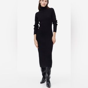 H&M | Dresses | Hm 19 Maxi Turtleneck Sweater Dress In Rich Charcoal Xs ...